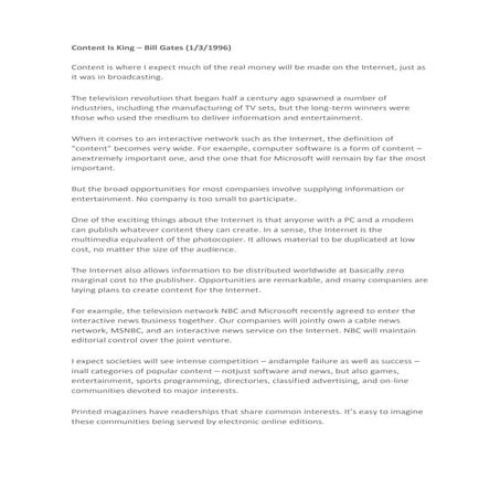 Content is King (Bill Gates) | DOCX