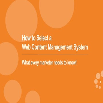 Content Management System (CMS) Selection Best Practices | PPTX