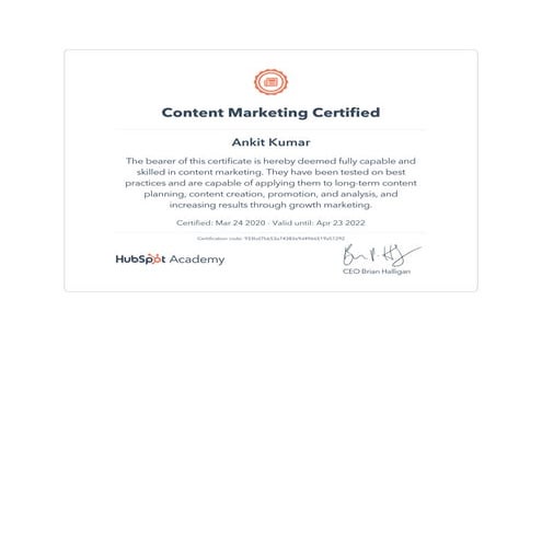 Content Marketing Certificate | PDF