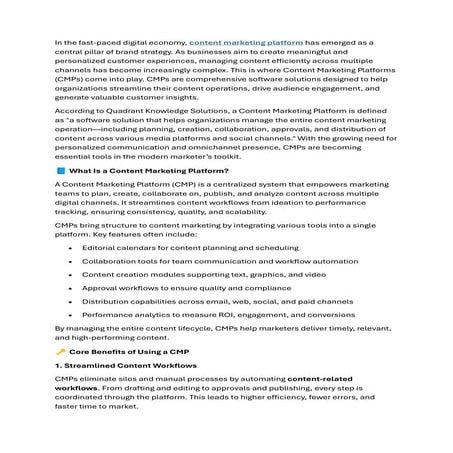 The Ultimate Guide to Choosing the Right Content Marketing Platform | PDF