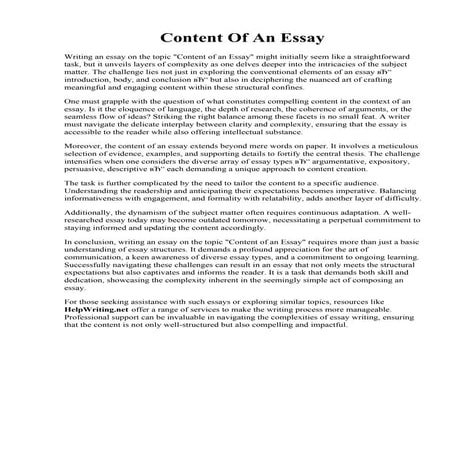 Content Of An Essay. The 25 best Essay examples ideas on Pinterest ...
