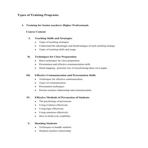 Content of each program | PDF