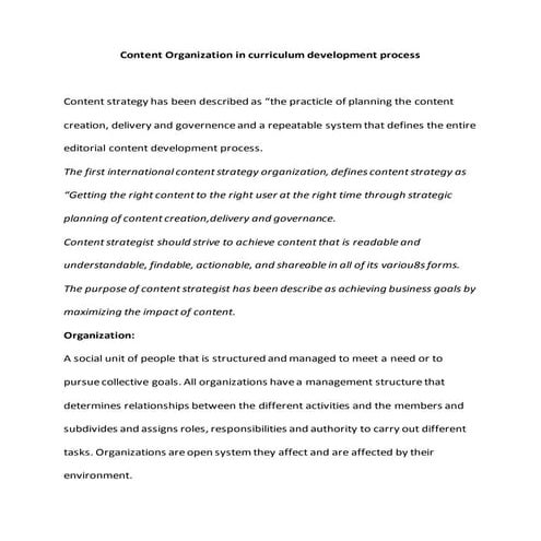 Content organization | DOCX