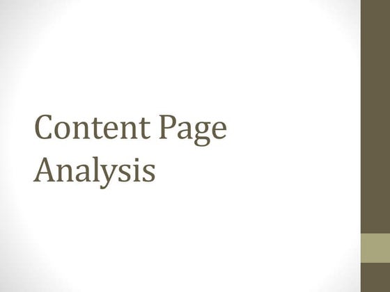 Contents page analysis "We Love Pop" | PPTX