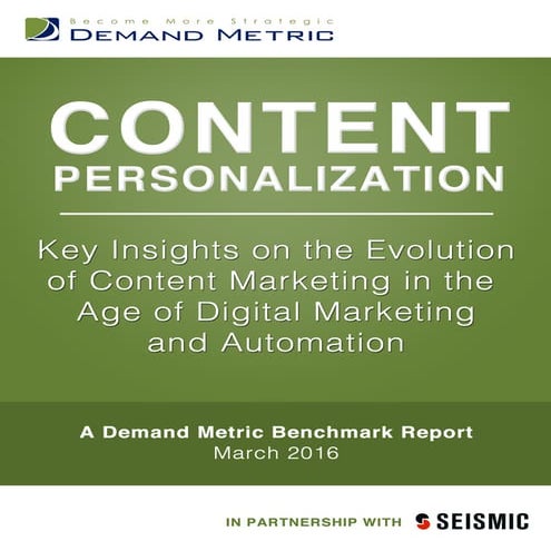 Content Personalization Benchmark Report | PDF