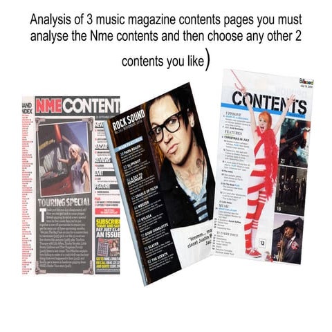 Analysis of Music Magazine Contents Page | PPT