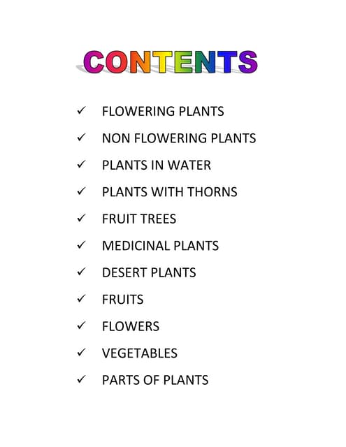 Non Flowering Plants List Names