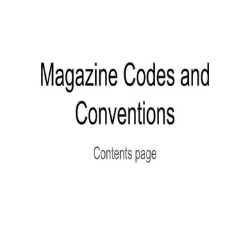 Graphic elements real life magazine contents page analysis | PPTX