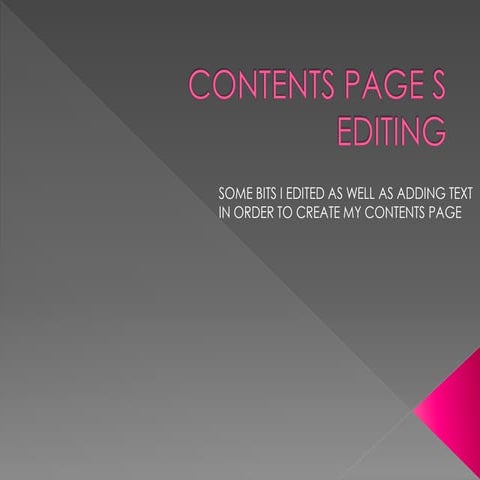 Contents page editing | PPT