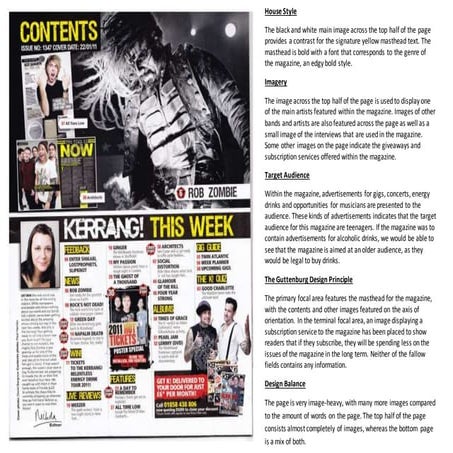 Contents page analysis kerrang | DOCX