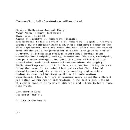 Content samplereflectionjournalentry.htmlsample reflection | DOCX