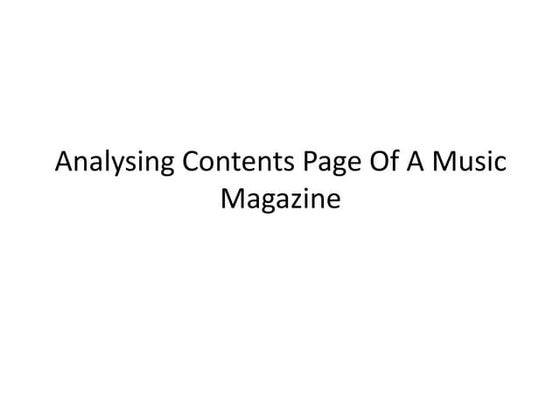 Music magazine contents page | DOCX