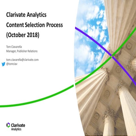 Clarivate Analytics Content Selection Process | PDF