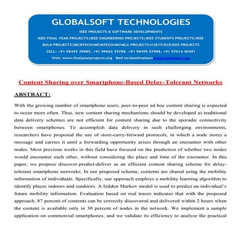 Java 2013 Ieee Mobilecomputing Project Content Sharing Over Smartphone