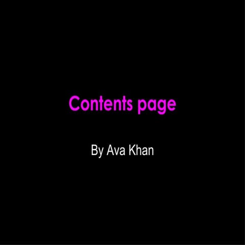 Contents Page | PPT | Technology & Computing