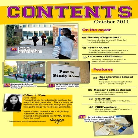 Magazine flatplan school magazine cover | DOC