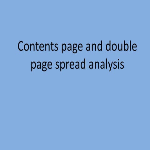 Contents Page and Double Page Spread | PPTX
