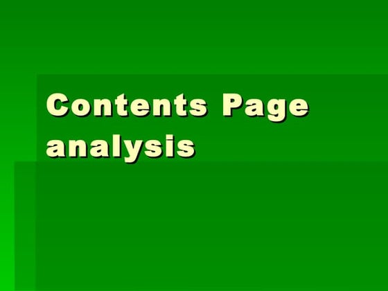 Annotation of Contents Page Mock-up and Changes | PDF