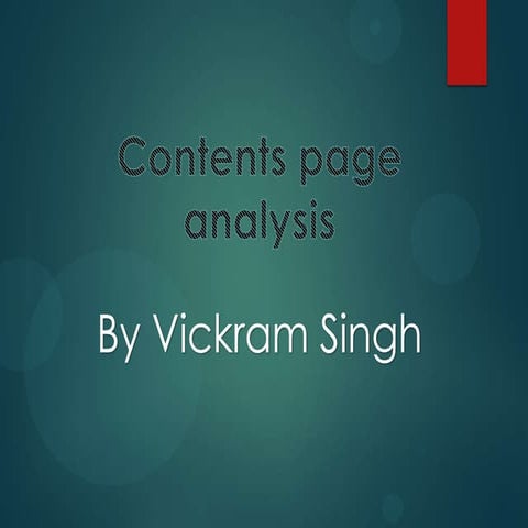 Contents page analysis | PPTX
