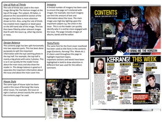 NME Contents & Double page spread analysis | PPT