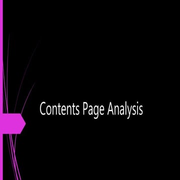 Contents page analysis | PPTX