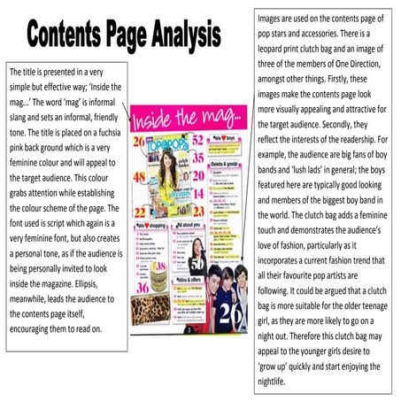 Contents page analysis 1 | DOCX | Style & Fashion
