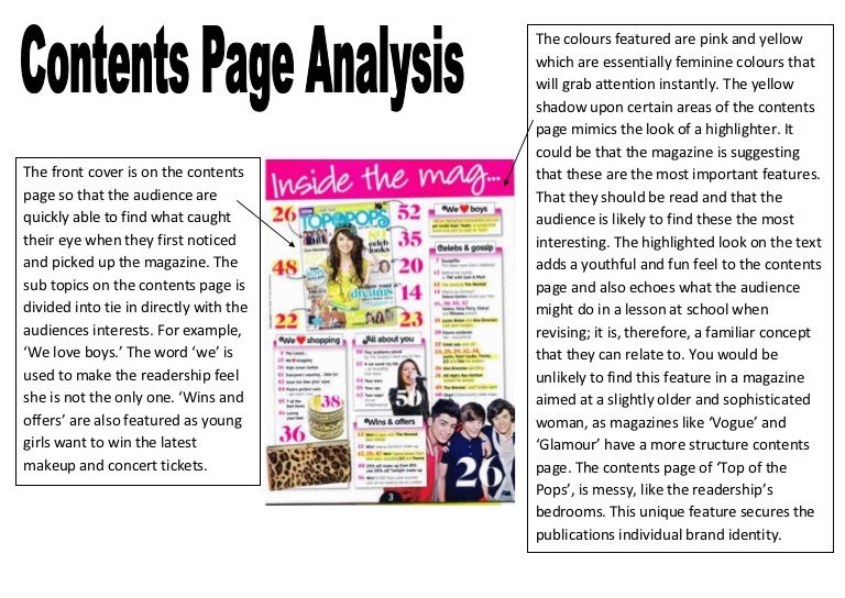 Contents page analysis 3