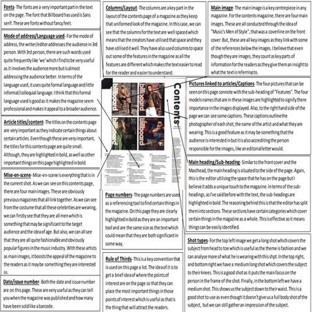 Contents page analysis billboard magazine | PPT