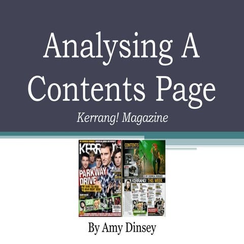 Contents Page Analysis - Kerrang | PPT