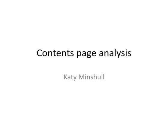 Contents page analysis | PPTX