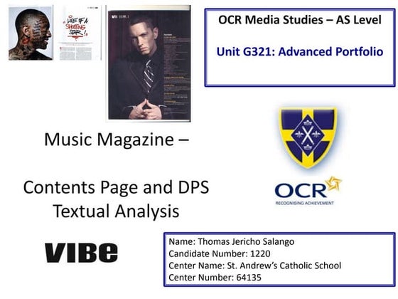 Vibe Double Page Spread Analysis | DOCX