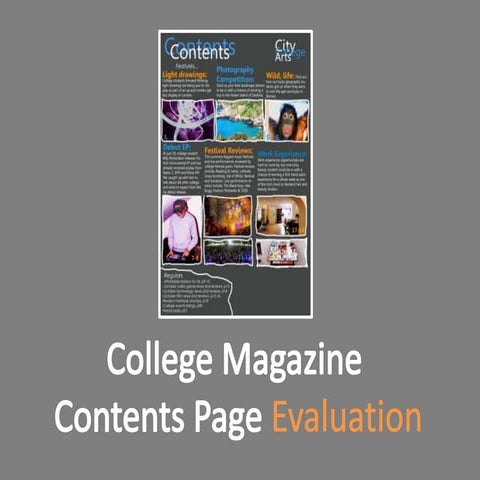 Music magazine contents pages | PPTX