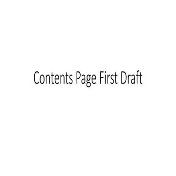 Contents page first draft | PPT