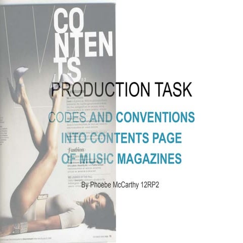 Codes and Conventions: Music Magazine Front Covers | PPTX