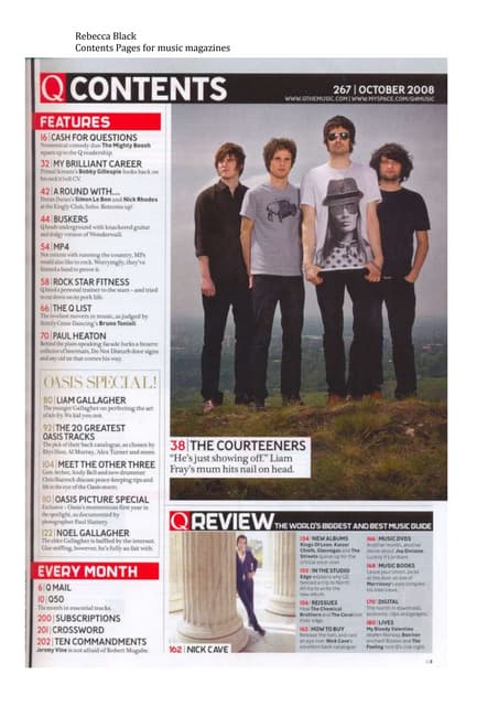 Magazine Contents page textual analysis media studies | PPTX