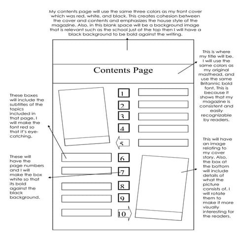 Contents Page Plan | DOCX