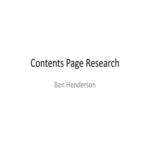 Contents page research | PPT | Free Download