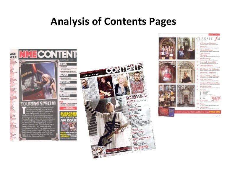 Contents Pages of Magazines