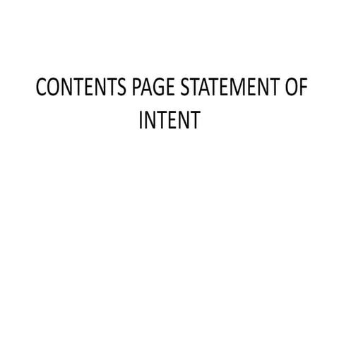 Double page spread statement of intent | PPTX