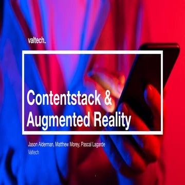 Pitch deck: Augmented Reality POC by Valtech and Contentstack | PDF | Desktop Publishing ...