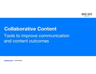 Content Strategy Workflow & Governance Workshop, UX Bristol 2014 | PPT