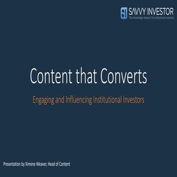 Content that Converts Institutional Investors | PDF
