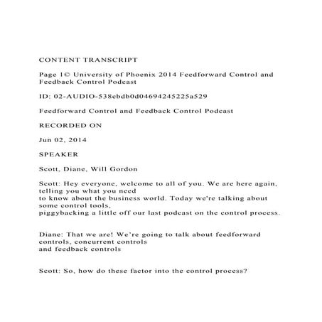 CONTENT TRANSCRIPTPage 1© University of Phoenix 2014 Feedf.docx