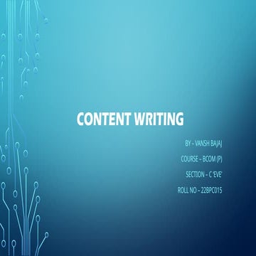 Presentation on the topic Content writing | PPTX