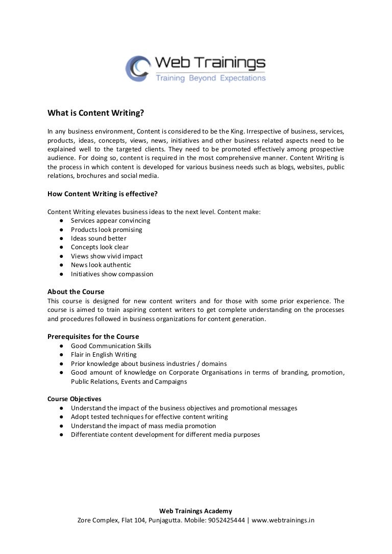 Content Writing Course PDF Content Writing Program Content Writing Course PDF Content Writing Program