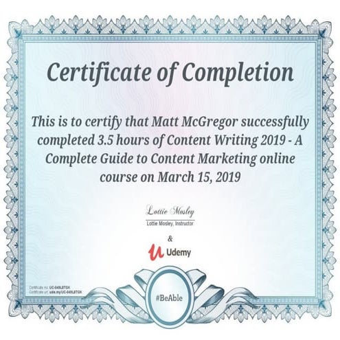Freelance Copywriter Certificate 2019 | PDF