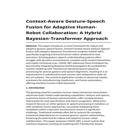 Context-Aware Gesture-Speech Fusion for Adaptive Human-Robot Collaboration A Hybrid Bayesian ...