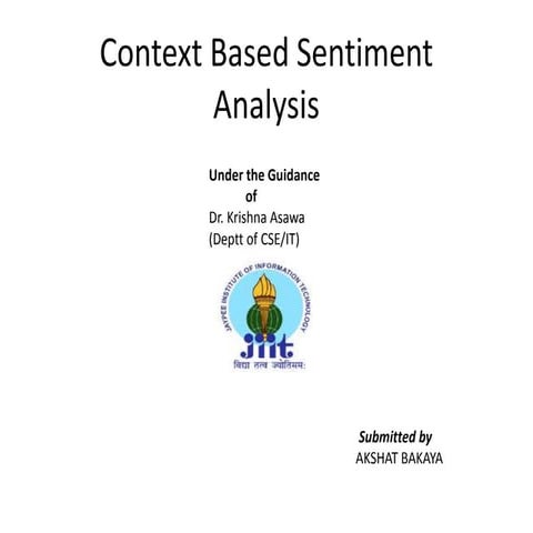 Context Based Sentiment Analysis Ppt