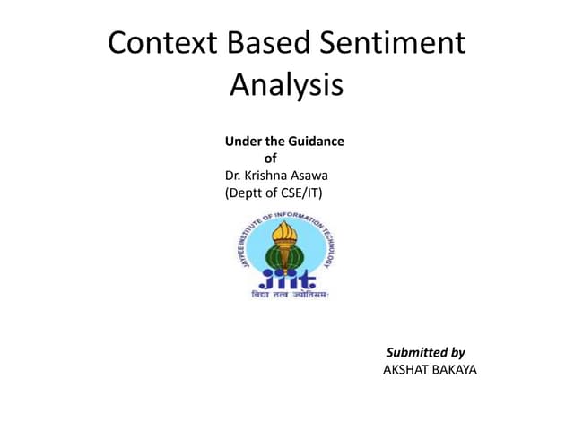 Context Based Sentiment Analysis Ppt