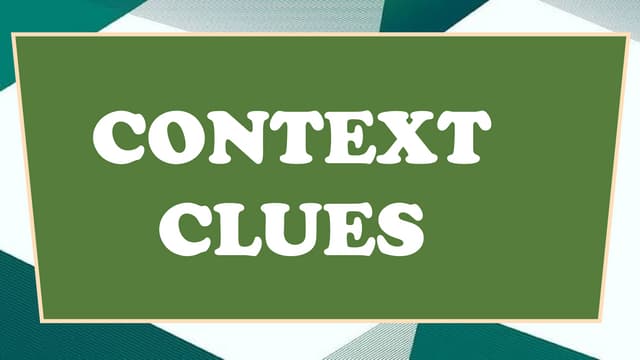Using context clues | PPT